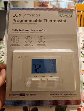 LUX TX500U Programmable Thermostat 021079115006