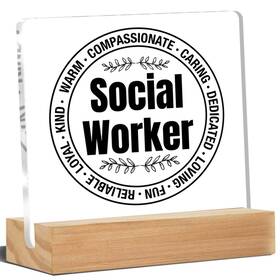 NURAWO AY502 Social Worker Desk Acrylic Plaque Sign